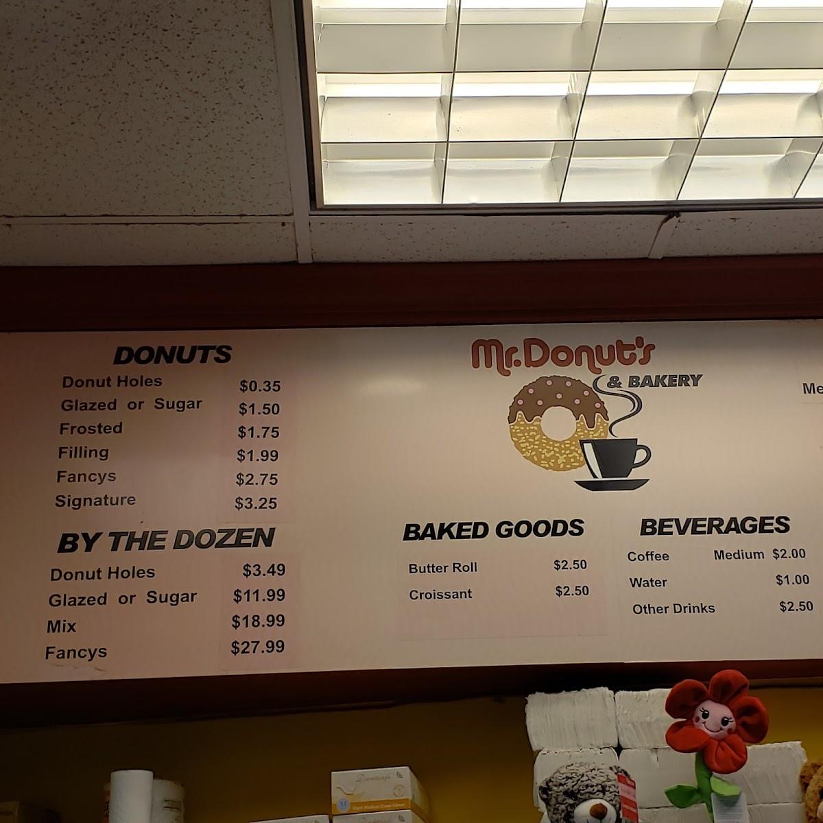 Menu at Mr. Donut's & Bakery, Honolulu