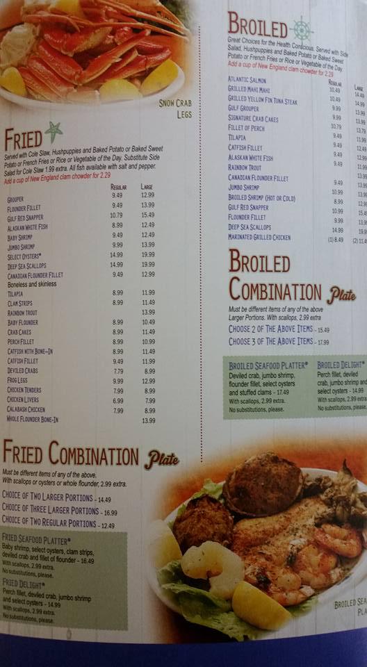 Menu at Silver Bay Seafood Restaurant, Greenville, White Horse Rd