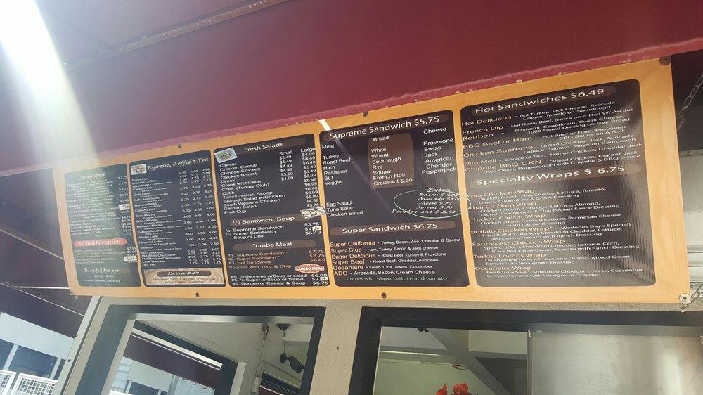Menu at Cafe Aero, San Diego, Aero Dr