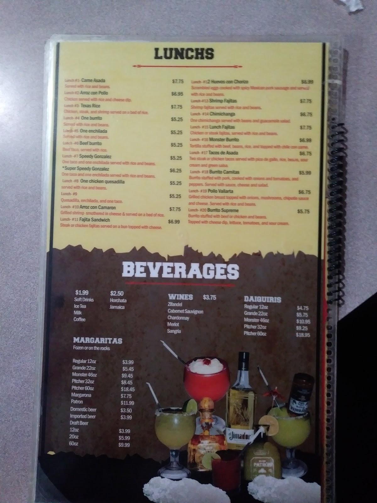 Menu at El Metate Mexican Restaurant, Sylvester