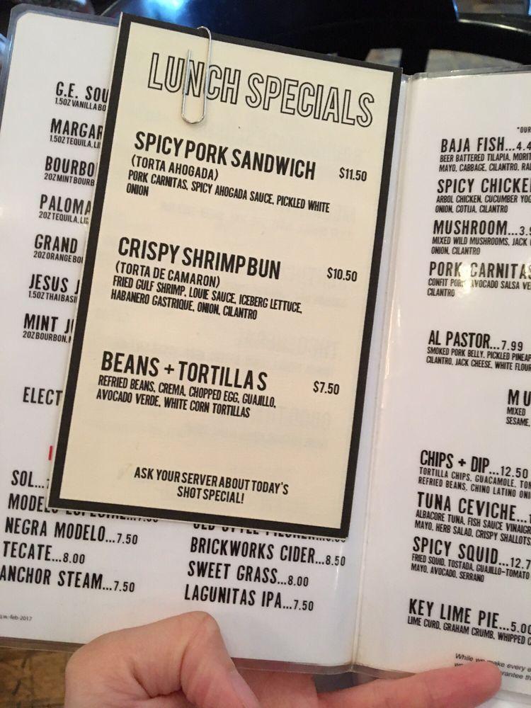 Menu at Grand Electric pub & bar, Toronto