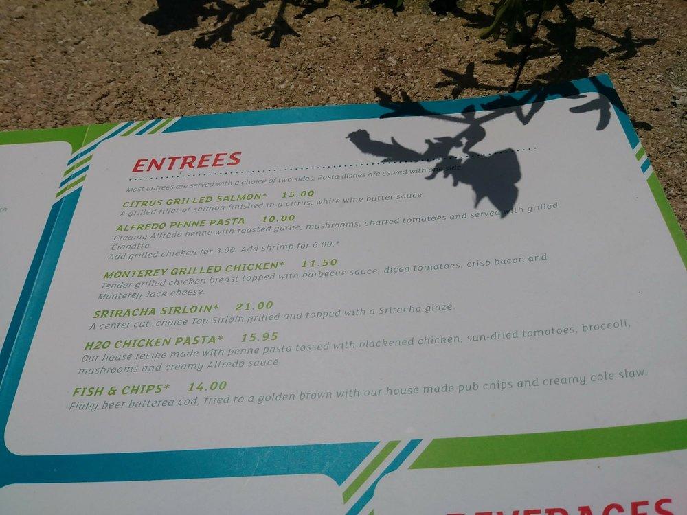 Menu at H20 Bar & Grill, Daytona Beach