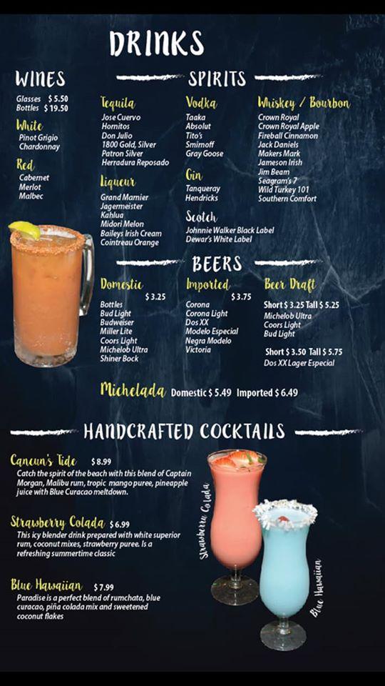 Menu at Jalisco's Mexican Grill Restaurant, Mabank