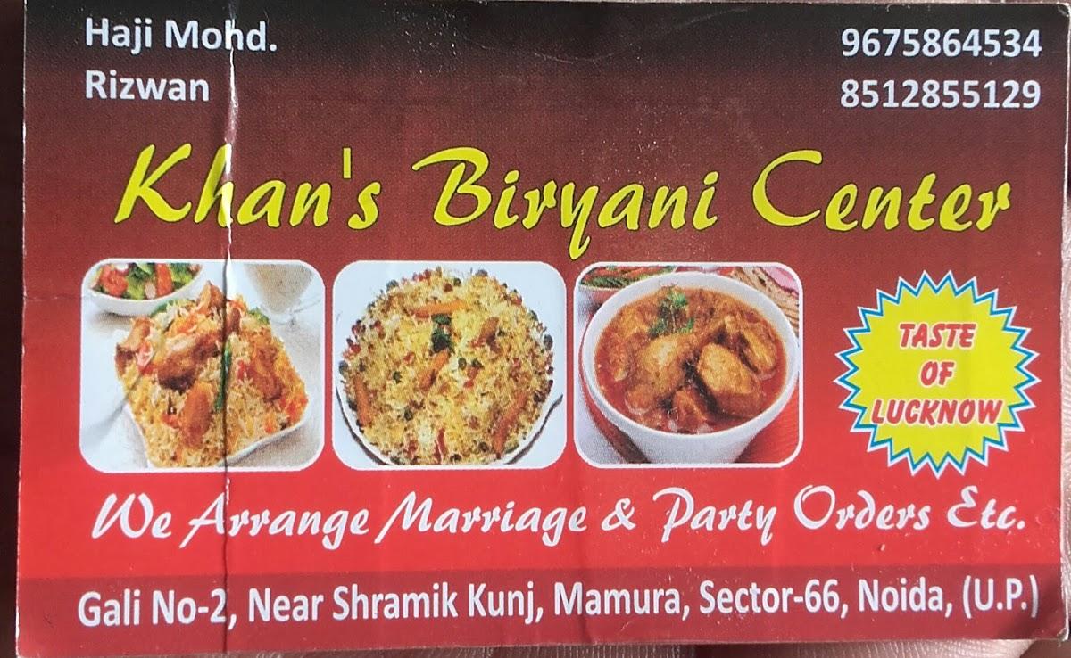 Menu at Khan Biryani, Noida, Gali No. 2