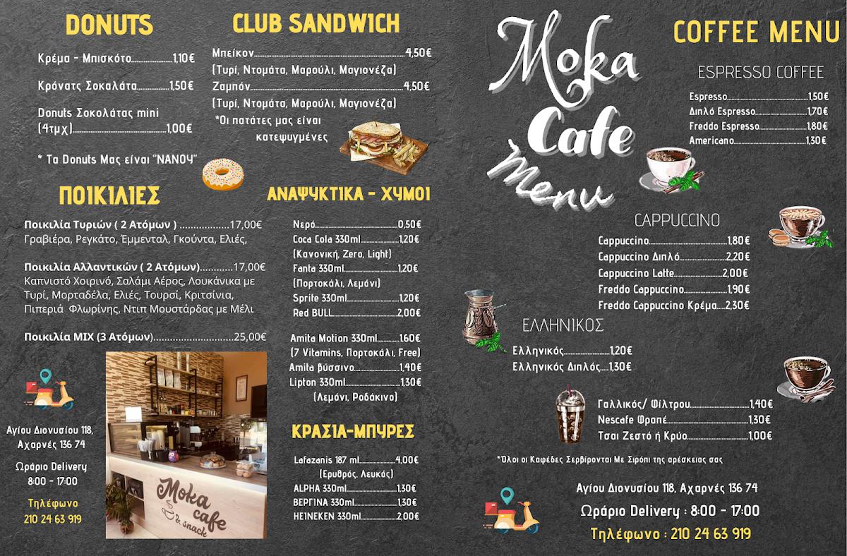 Carta de Moka Cafe & Snack, Acarnas