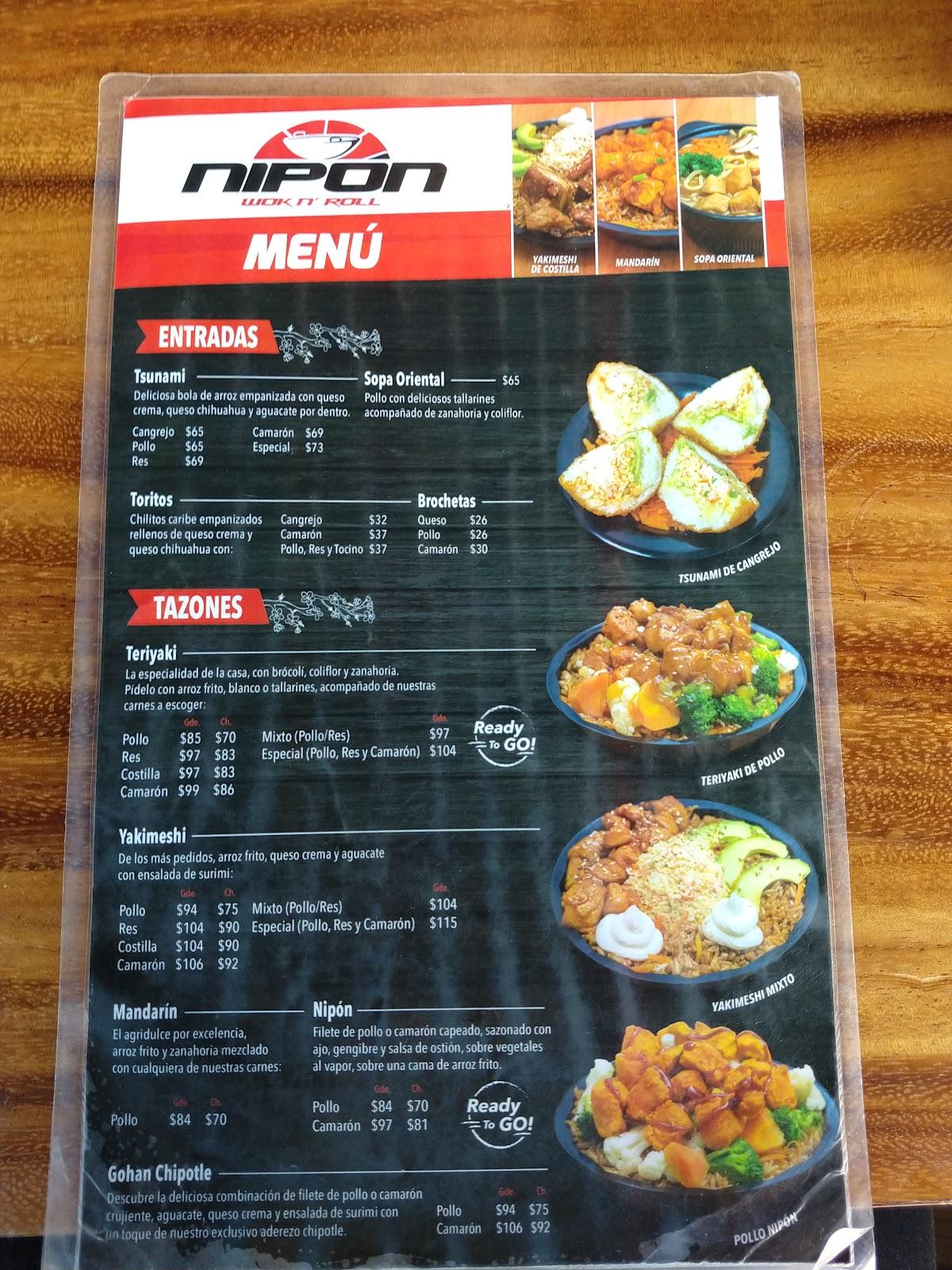 Carta del restaurante Nipon Tazon Teriyaki, Los Mochis, Av. Gral ...