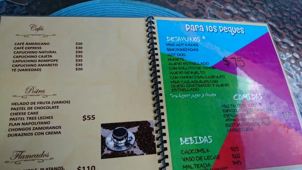 Carta de Restaurante Bar "El Tapanco", Jilotepec de Molina Enríquez
