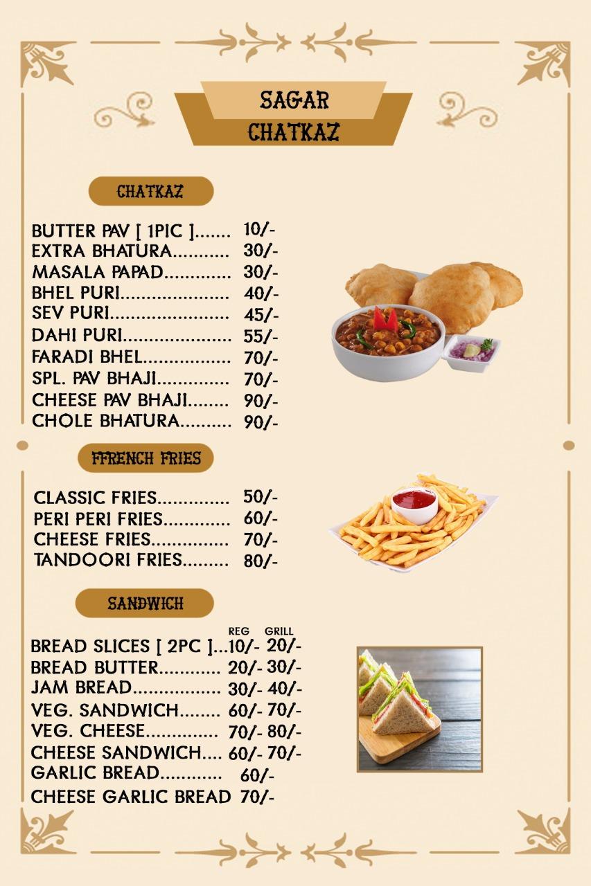 Menu at Sagar Fresh Food, Anjar