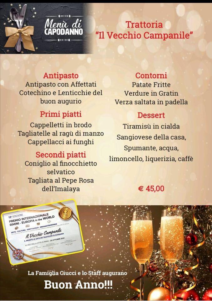 Menu da Trattoria Il Vecchio Campanile ristorante, Santarcangelo di Romagna