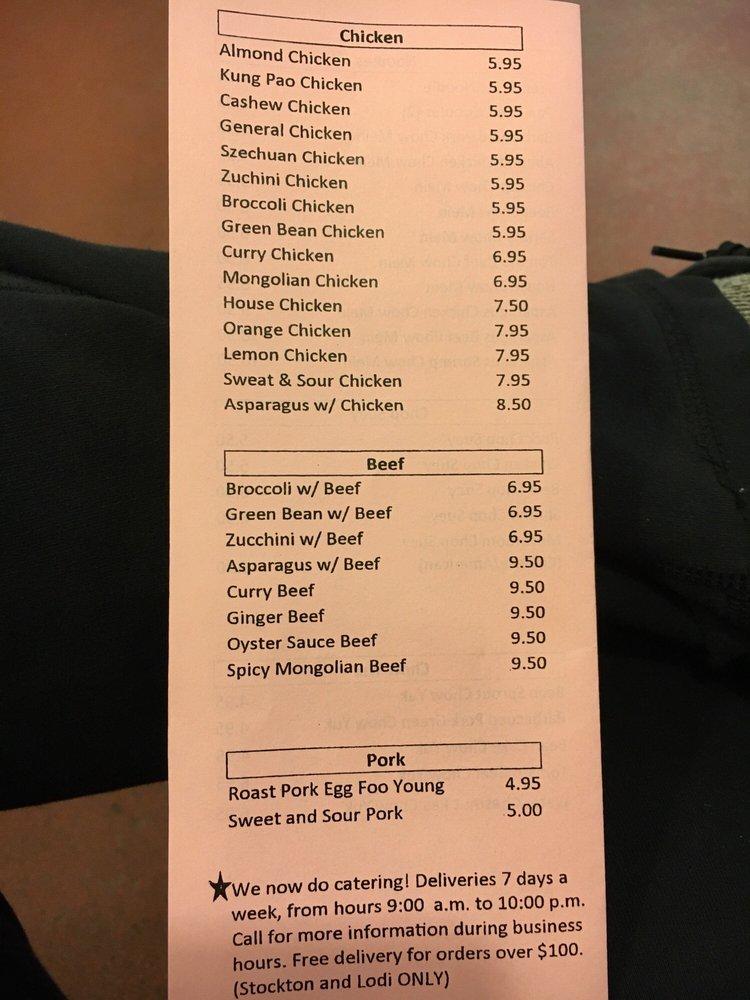 Menu at Chop Chop restaurant, Lodi