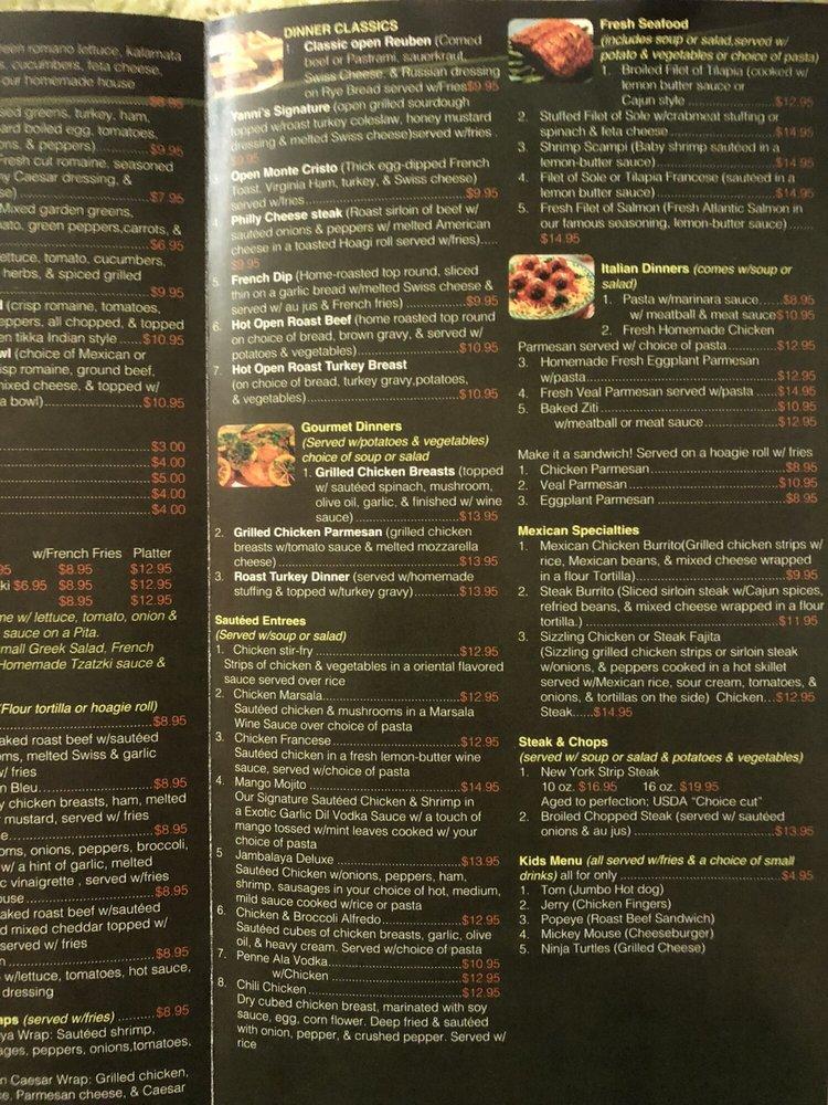 Menu at Front Street Café restaurant, Port Jervis