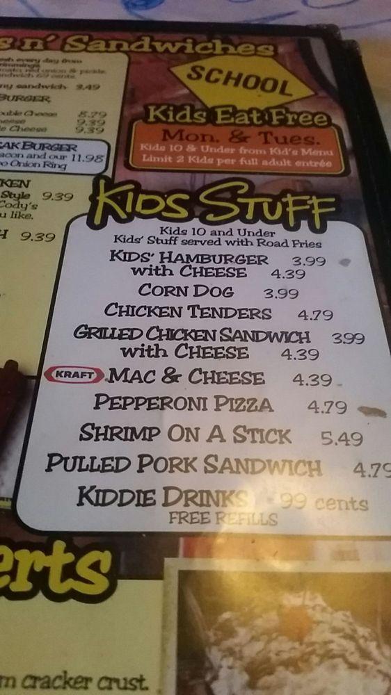 Menu at Cody's Original Roadhouse- Bay Pines steakhouse, Seminole, Park ...