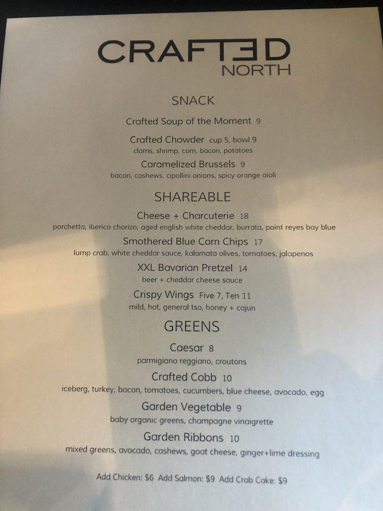 Menu at Crafted North pub & bar, Pittsburgh