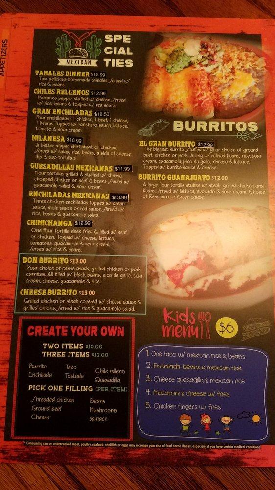 Menu at El Mezcalito Mexican Grill restaurant, Palm Bay