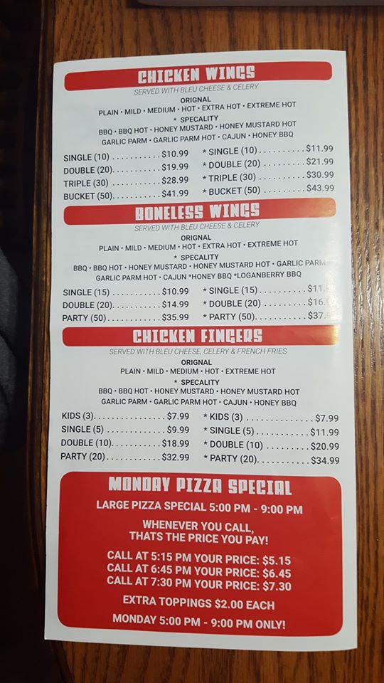 Carta de pizzería Extreme pizza buffalo ny, Bufalo