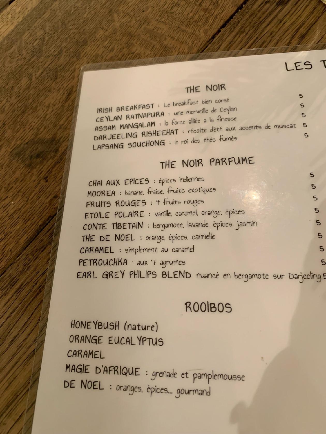 Menu au La casa di nonna restaurant, Cannes