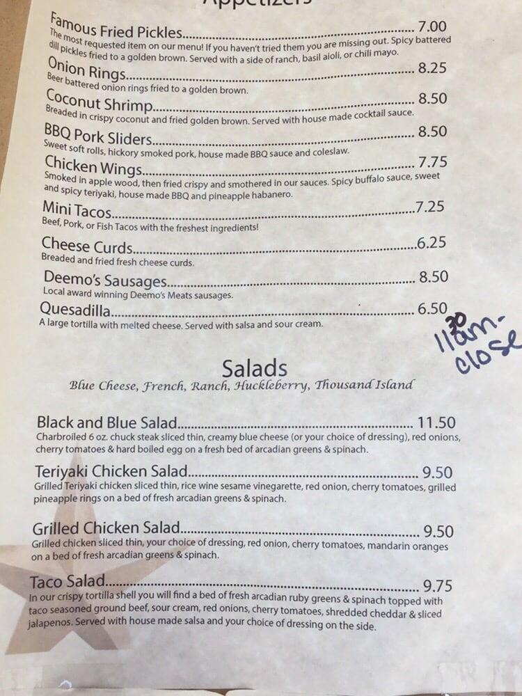 Menu at The Star Restaurant, Virginia City