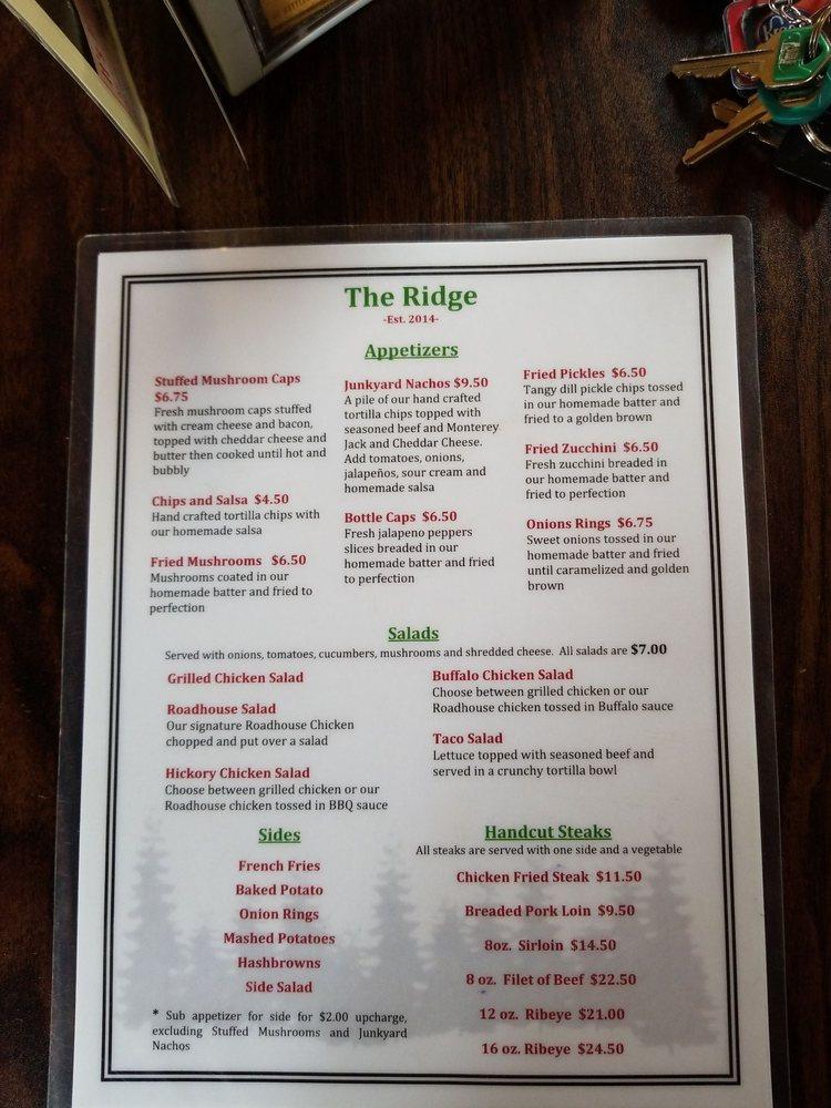 Menu at The Ridge pub & bar, Chadron