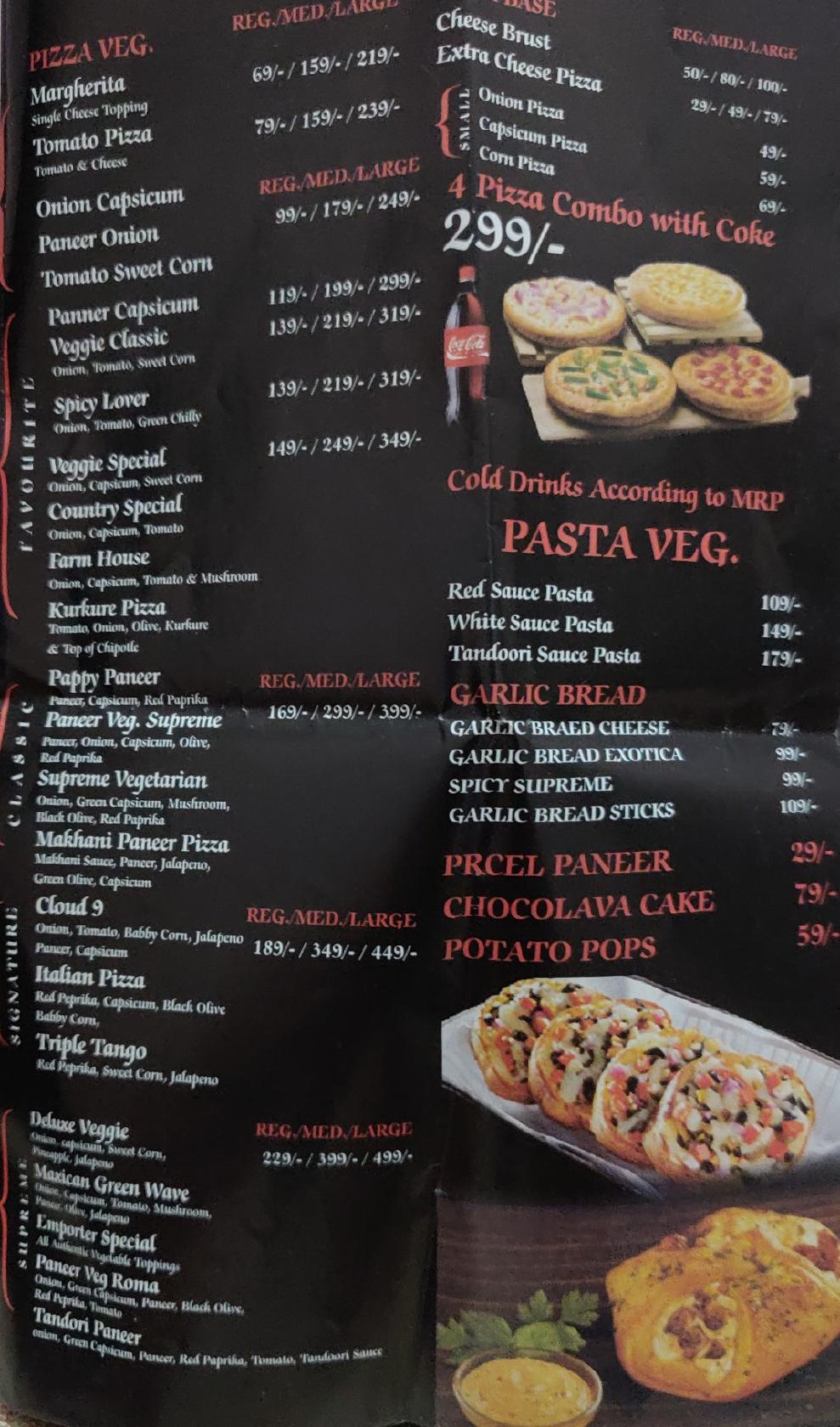 Menu at à emporter, Ambala, GF