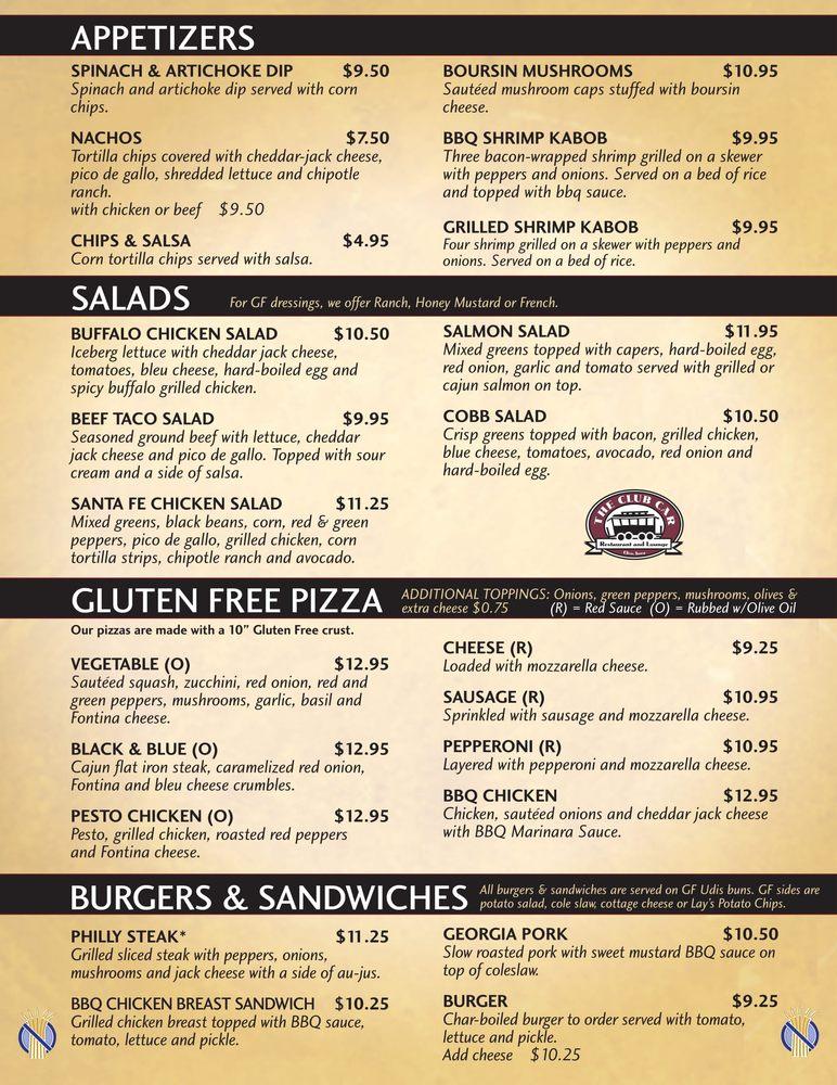 Club Car Menu Clive Ia at Eugene Bergeron blog