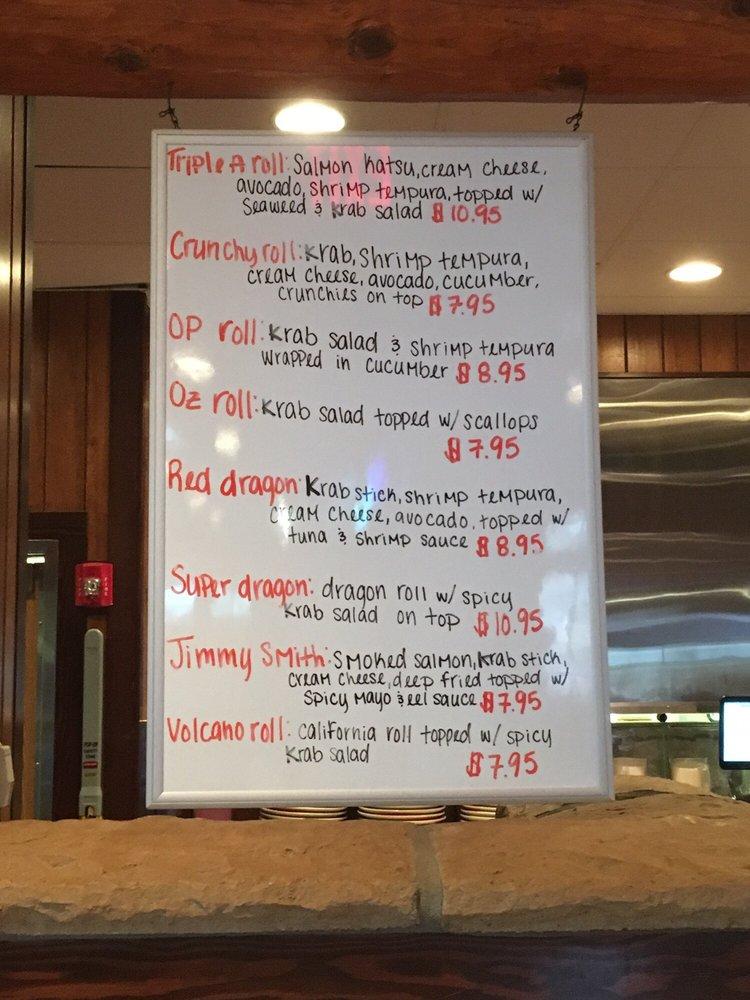 Menu at Kyodai Sushi Rock restaurant, Orange Park