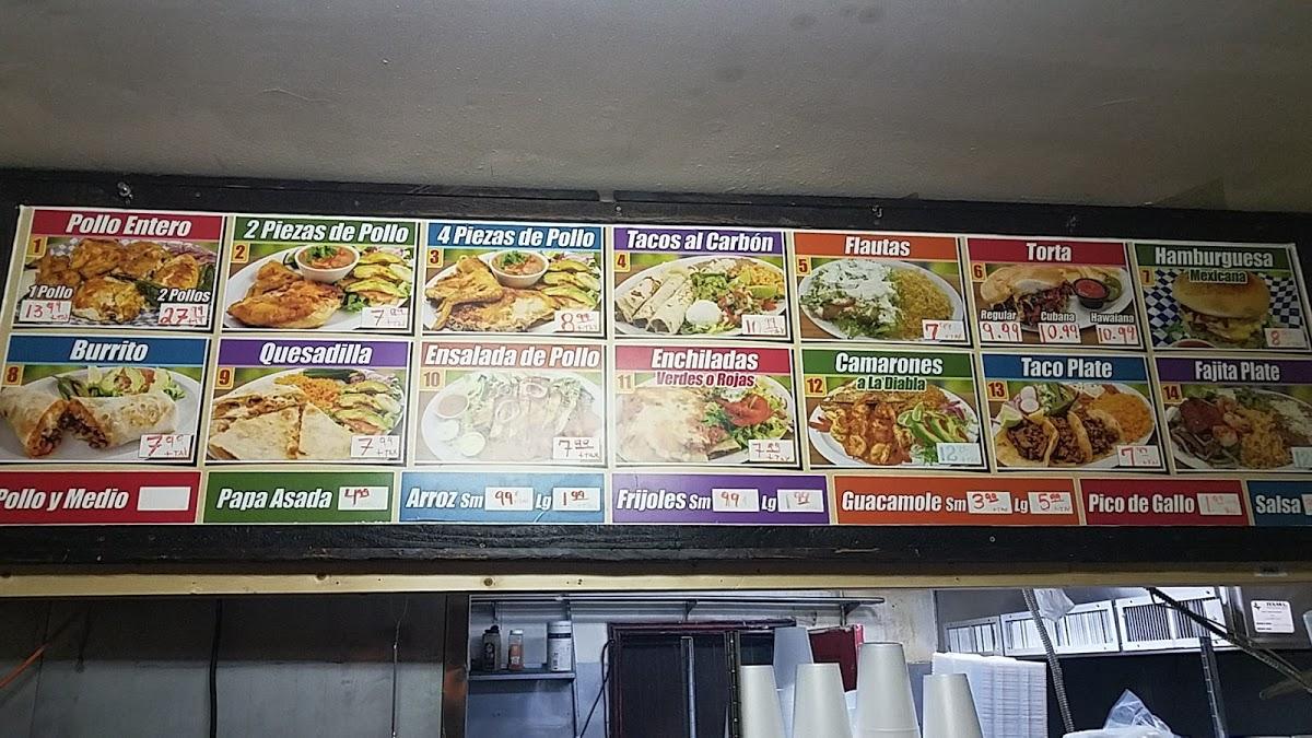 Menu at Pollo Pollo restaurant, Dallas