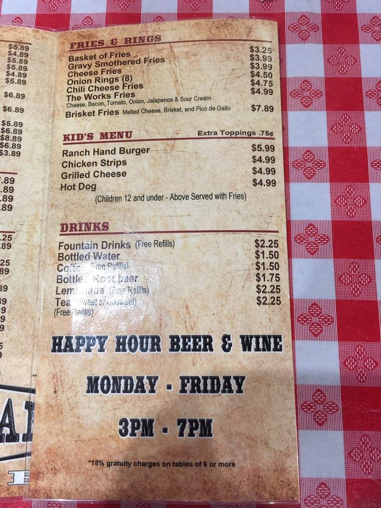 Menu at RUSTIC RANCH RESTAURANT, Weslaco