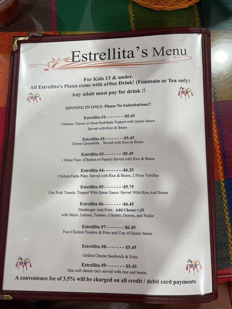 Menu at Taqueria La Estrella pub & bar, Mineral Wells, 200 NE 27th Ave