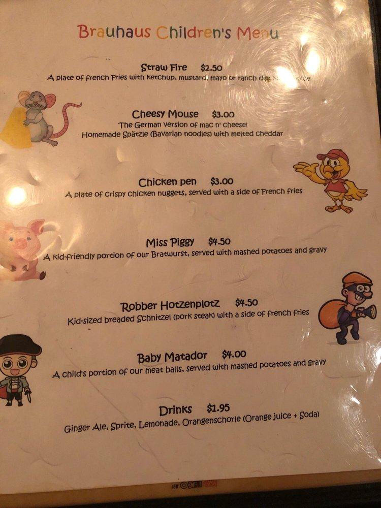 Menu at Bavarian Brauhaus pub & bar, Bryan