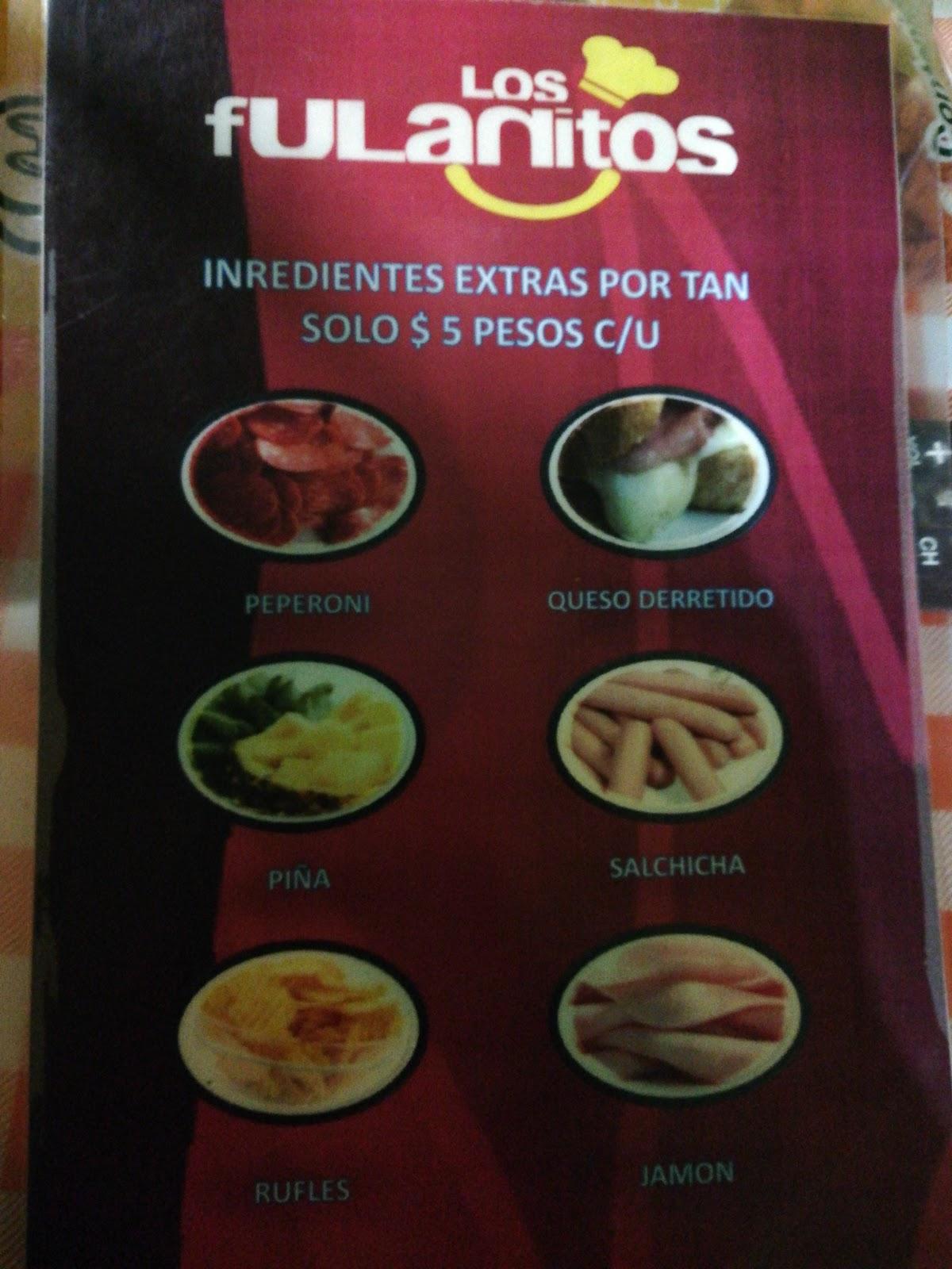 Carta del restaurante Los Fulanitos, Tuxtla Gutiérrez, Laureles 199