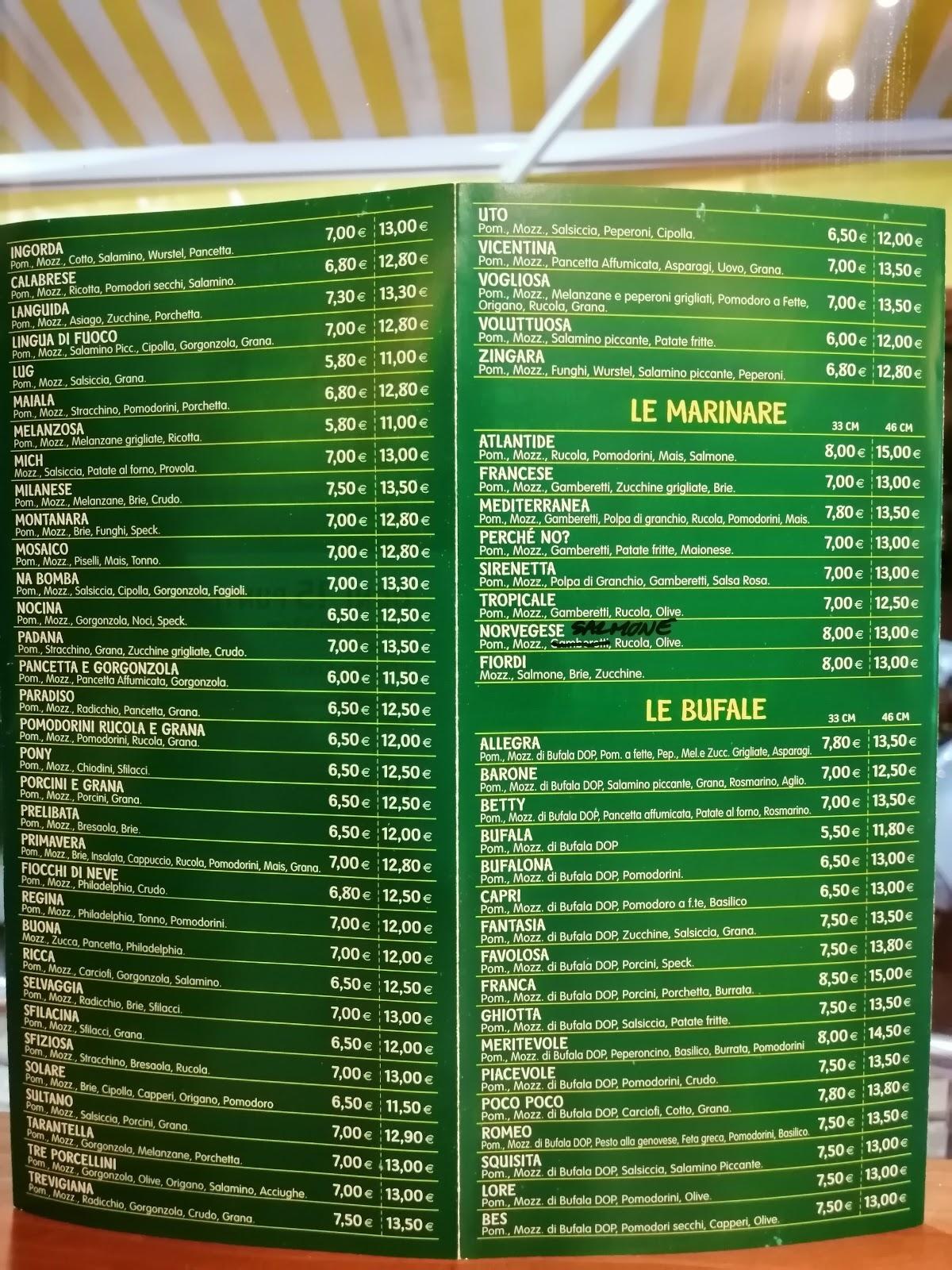 Menu da Rosticceria Pizzeria Guizza, Padova