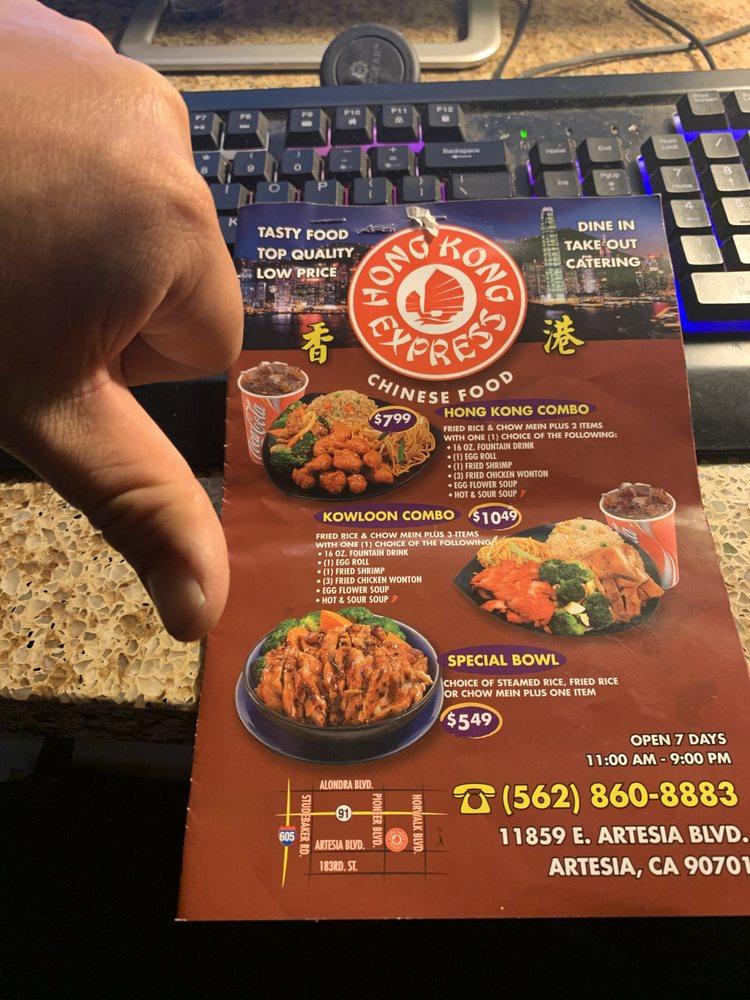 Menu at Hong Kong Express fast food, Artesia
