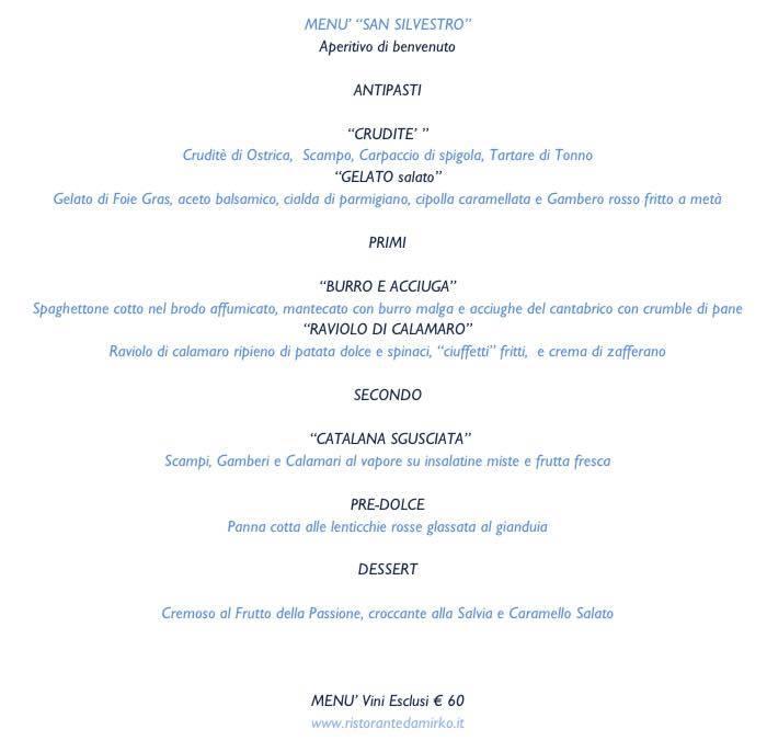 Menu at Ristorante Da Mirko a Cecina Centro, Cecina