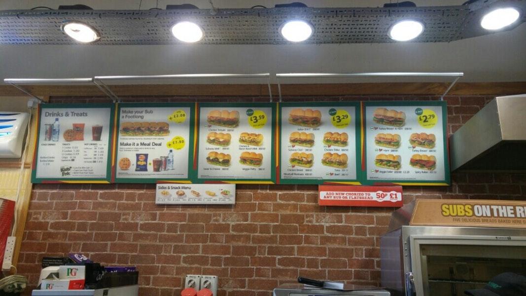 Menu at Subway restaurant, Oban