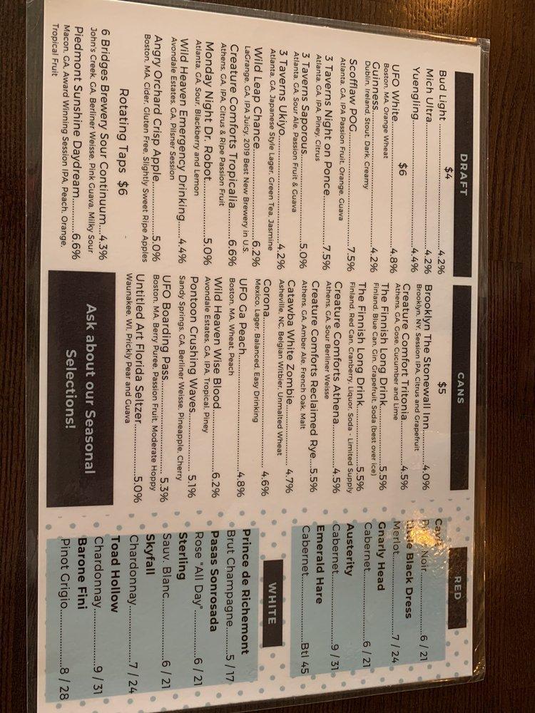 Menu at The Social Goat Tavern pub & bar, Covington