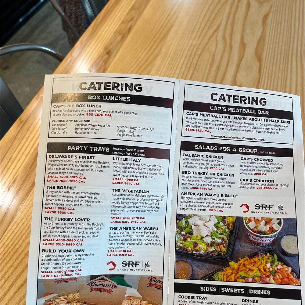 Menu at Capriotti's Sandwich Shop fast food, Lutz