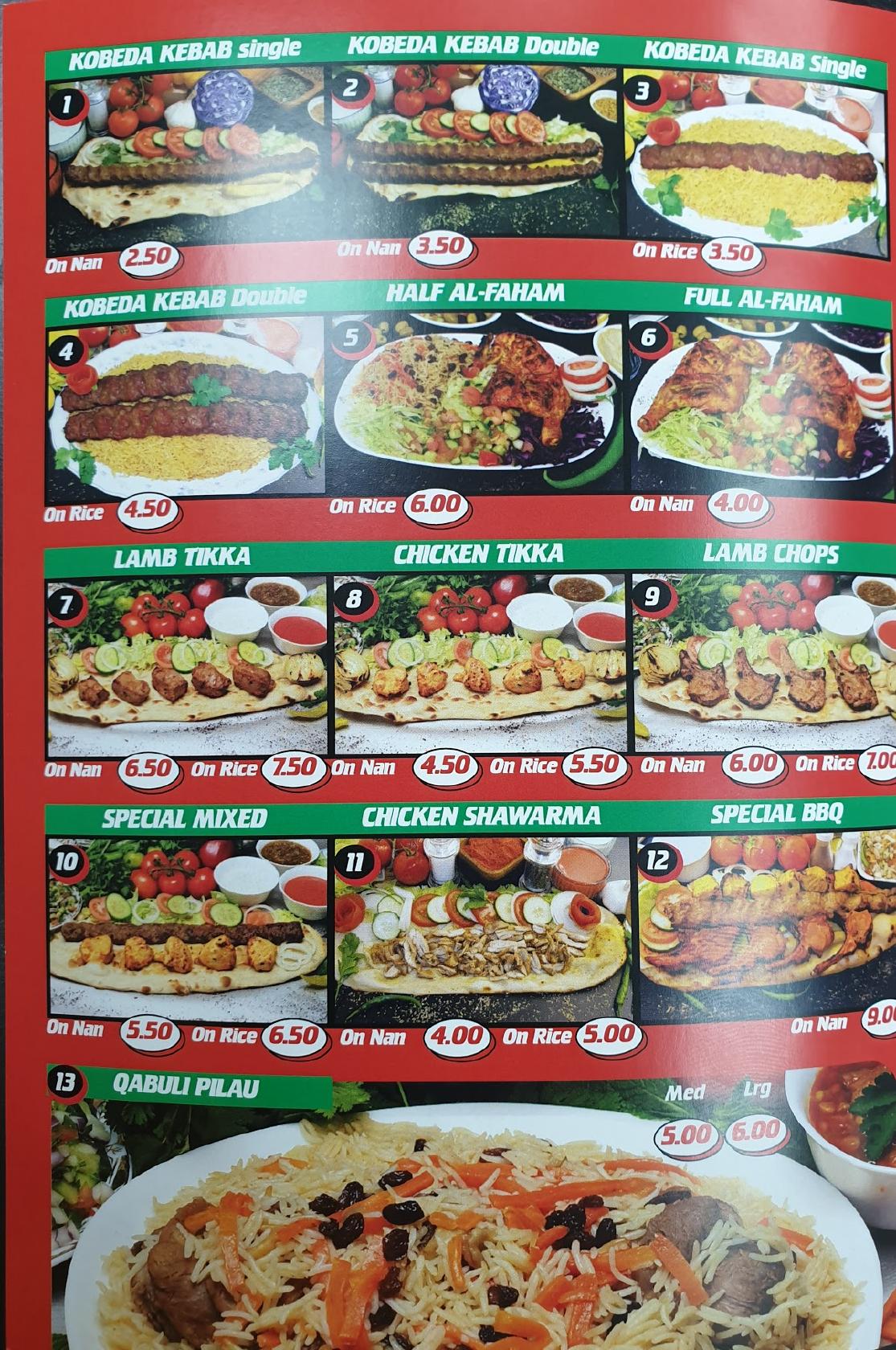Menu at Ramzy Restaurant, Manchester, 13 Bury New Rd
