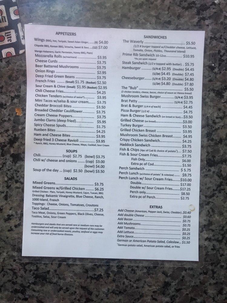 Menu at Waverly Inn Pub & Pizzeria, Two Rivers