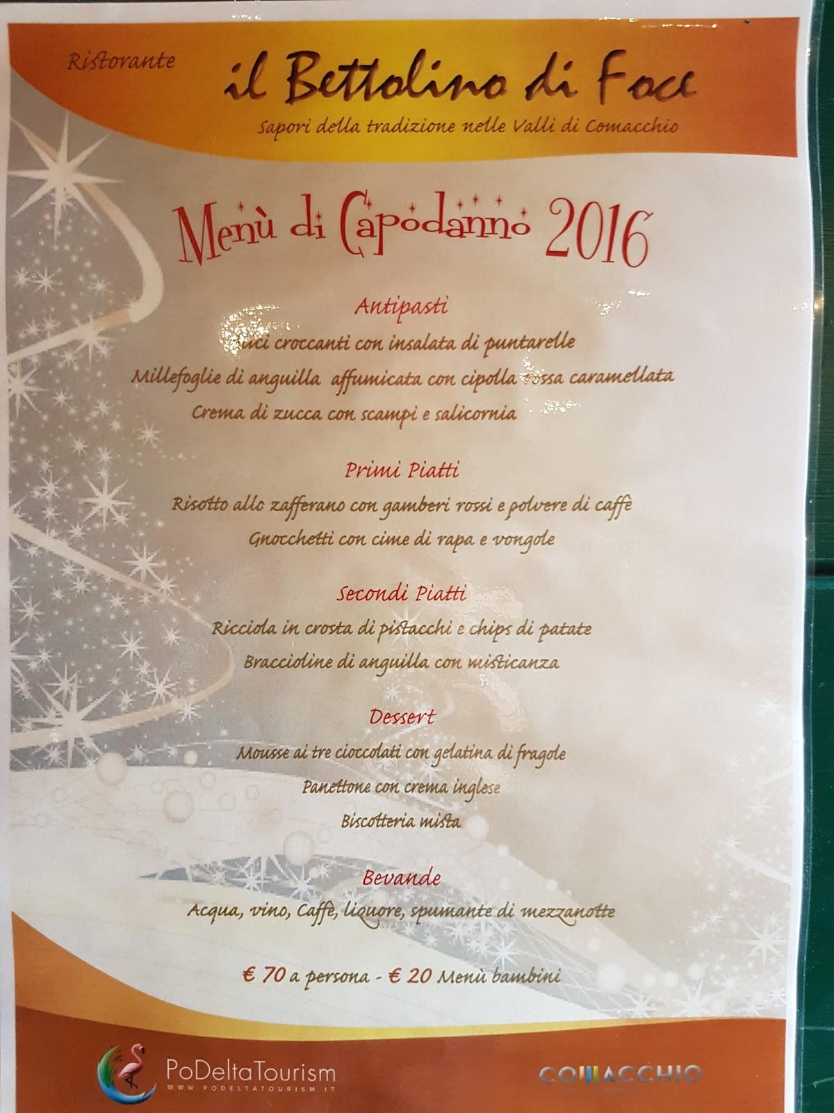 Menu da Il Bettolino di Foce ristorante, Comacchio