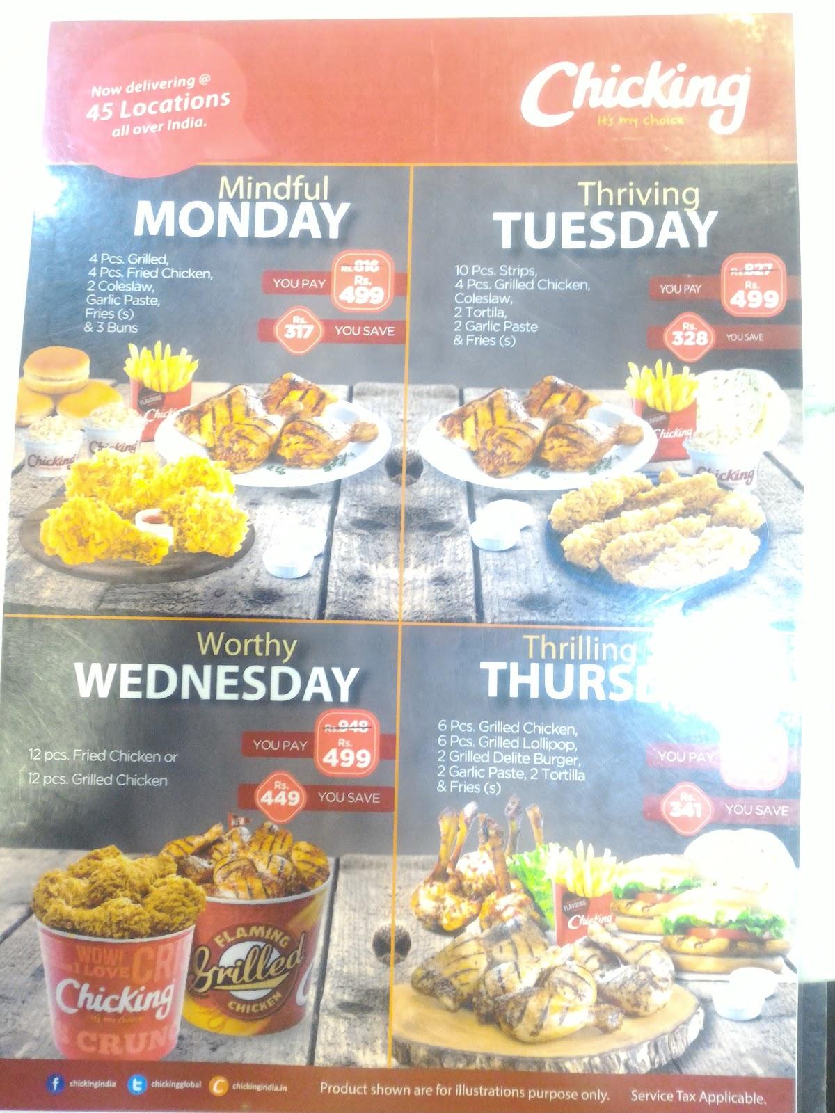Menu at ChicKing, Vadakara, Govt Hospital Road