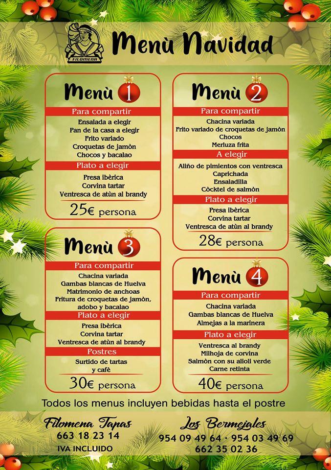 Menu at Bar Filomena Tapas, Seville