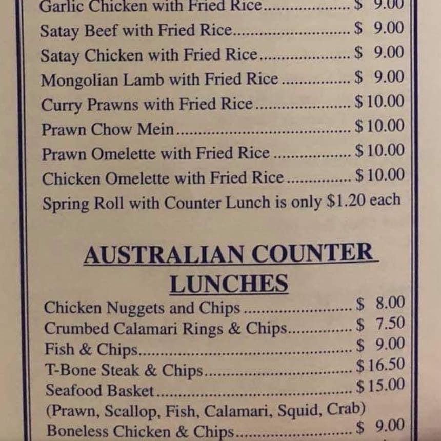 Menu at Inverell Palace restaurant, Inverell