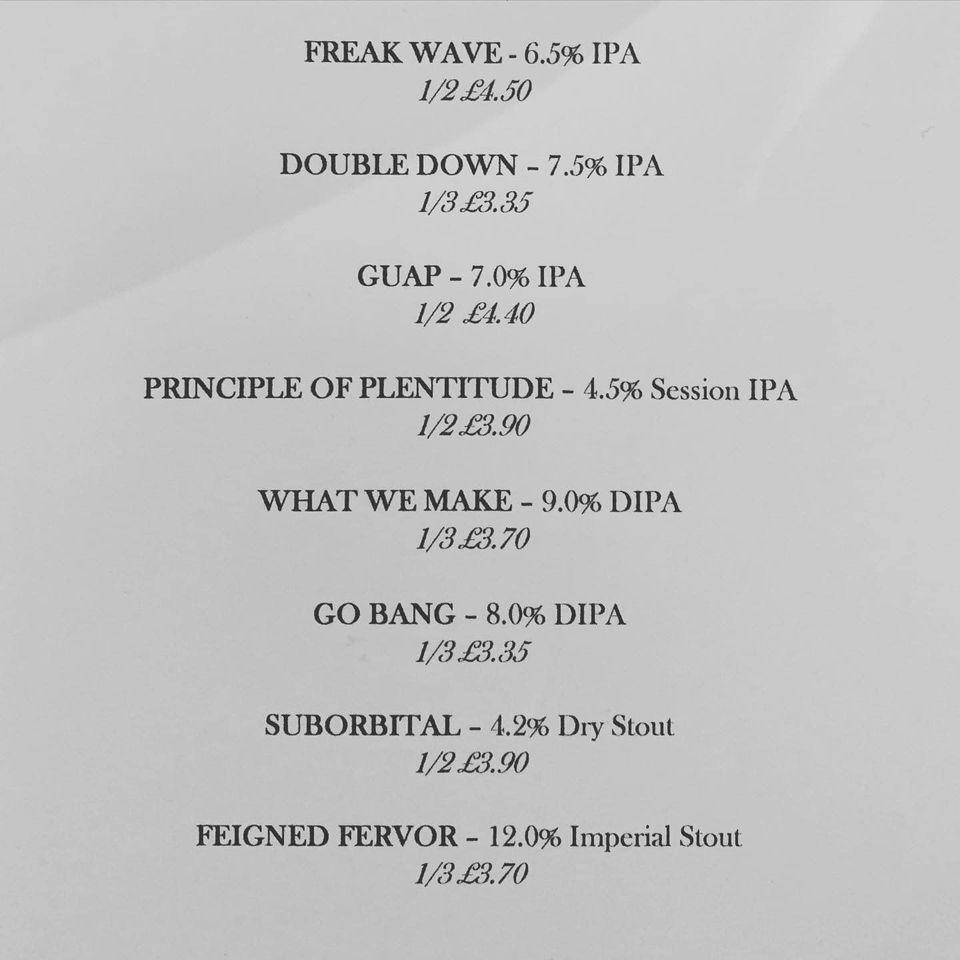 Menu at The Turk's Head pub & bar, Leeds