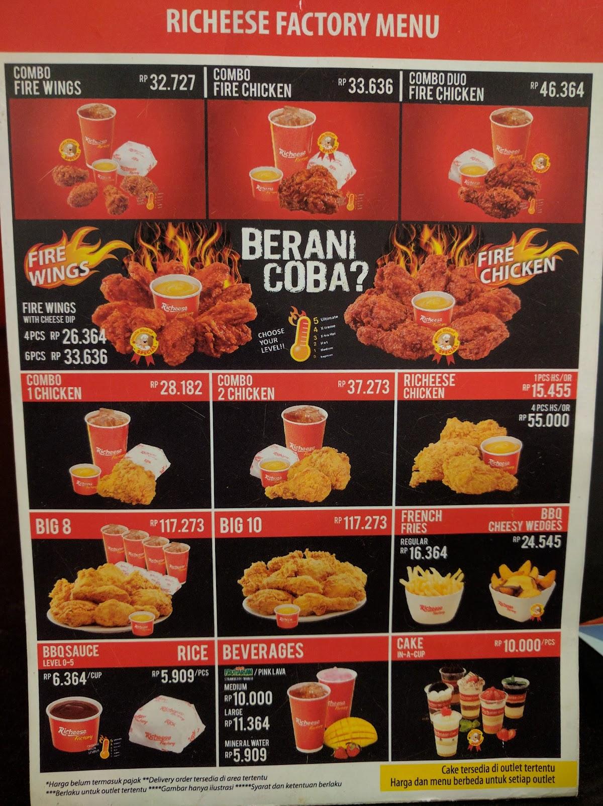 Menu at Richeese Factory Ceger restaurant, South Tangerang, Jl. Ceger ...