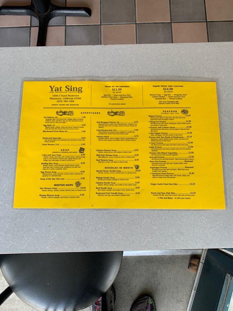 Menu at Mom Dumpling restaurant, Pleasanton