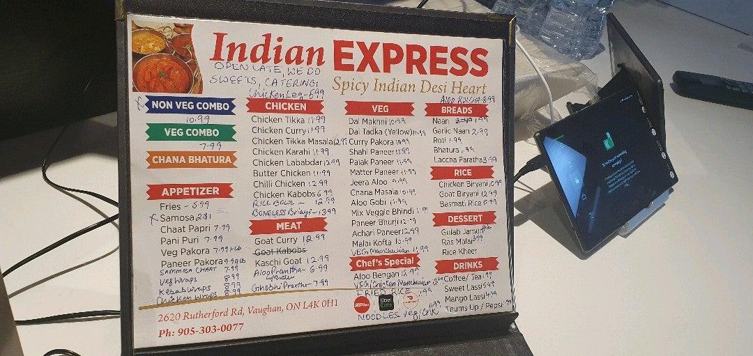 Menu at Indian EXPRESS RESTAURANT, Vaughan