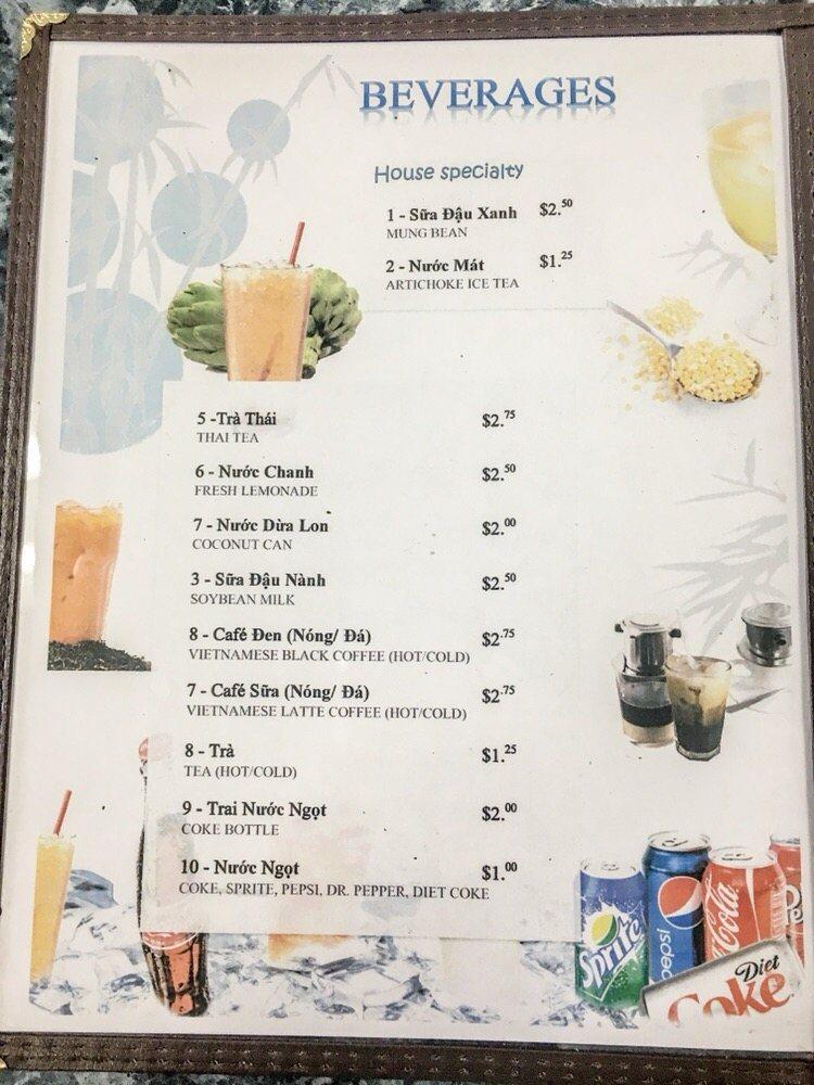 Menu at Phở Lúc Lắc restaurant, Houston