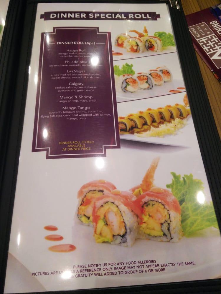 Menu at A+ Buffet Sushi Bar, Calgary