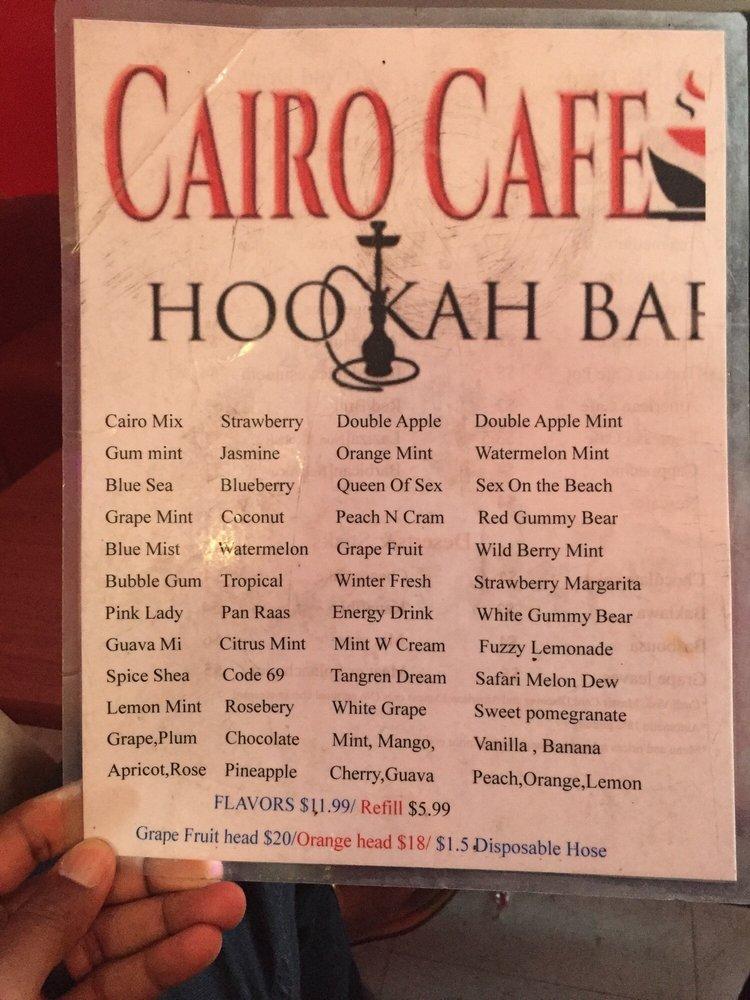 Menu at Cairo Cafe, Manassas