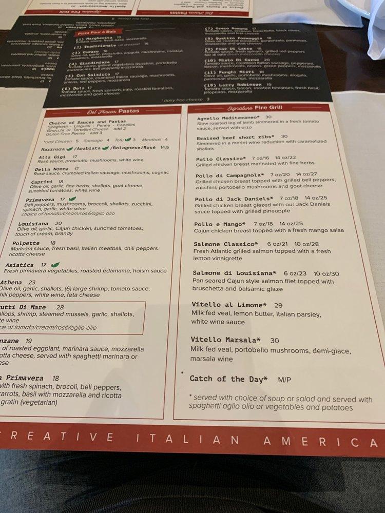 Menu at Del Friscos pizzeria, Dollard-Des Ormeaux